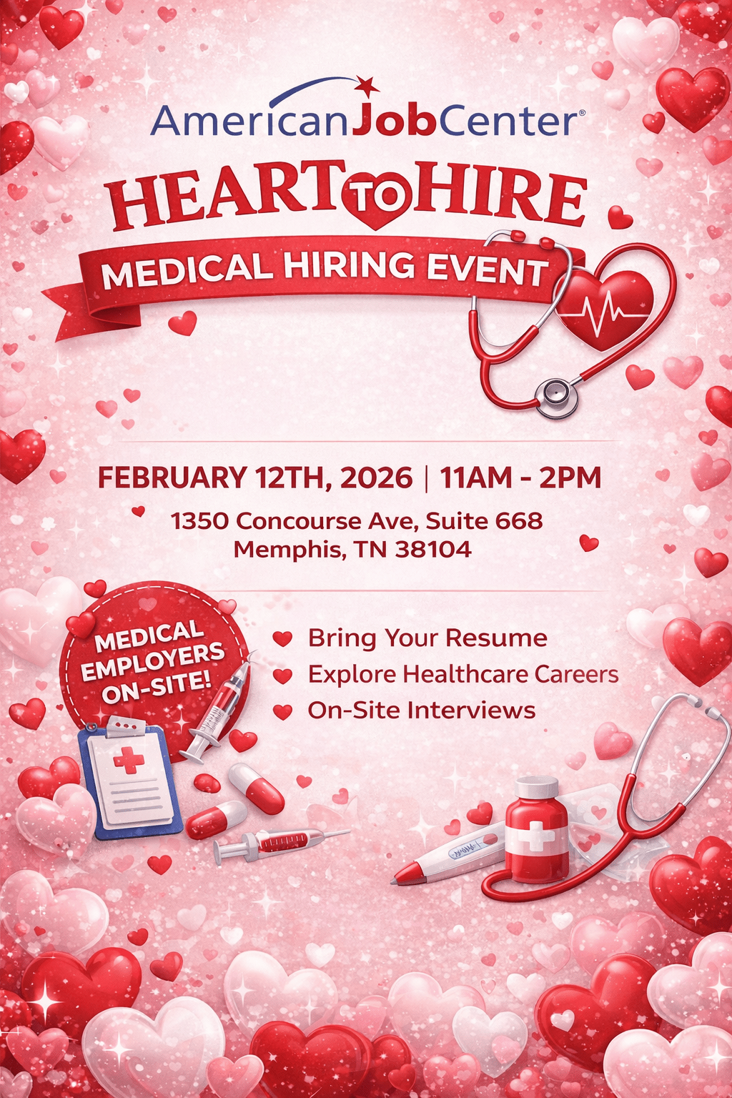 Heart to Hire Medical Hiring Event – American Job Center - Memphis ...